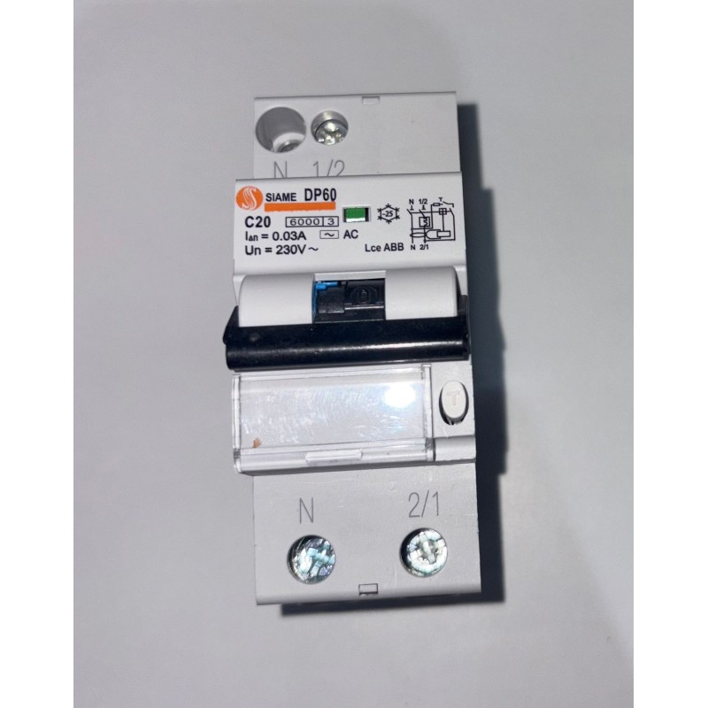 DISJONCTEUR DIFF MONOB - DP60 - 2x16A - 300mA | Protection ...